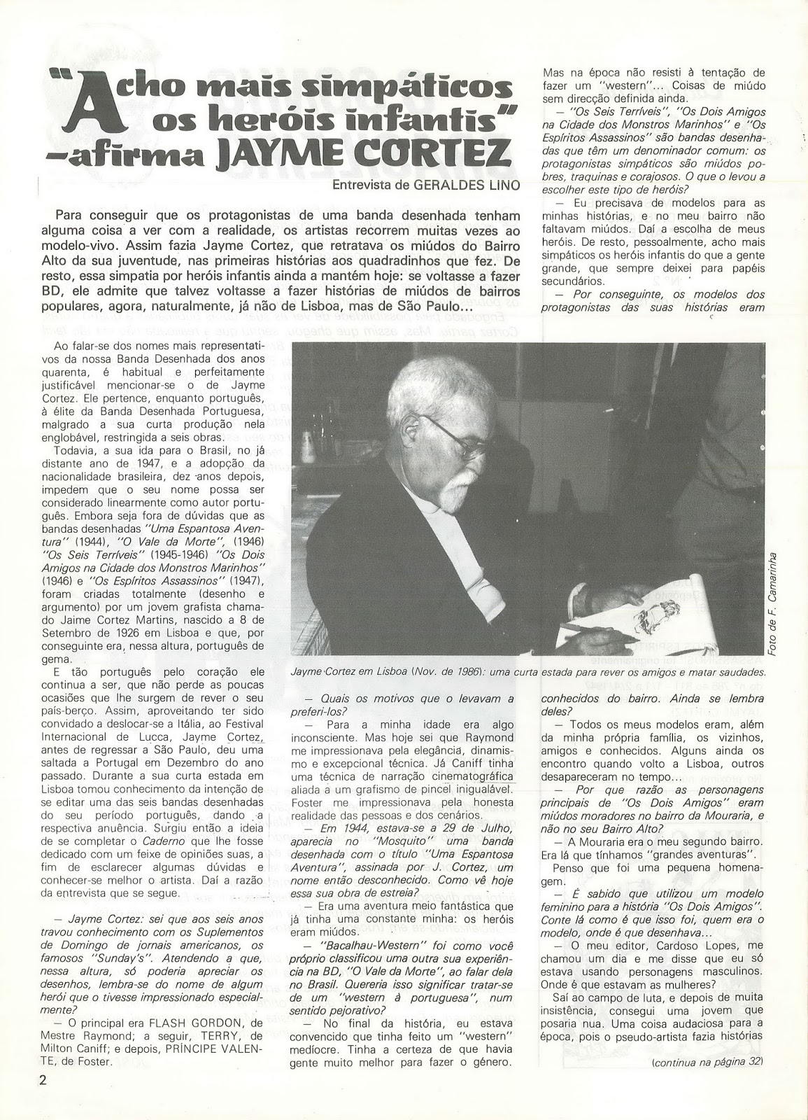 Sítio dos Fanzines de Banda Desenhada: Jayme Cortez num prozine português