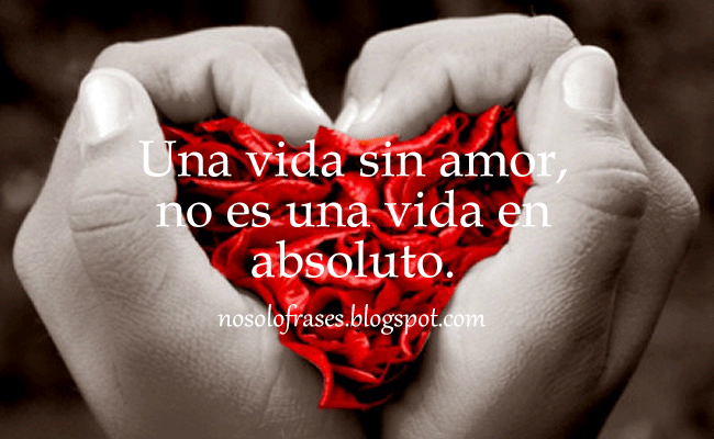 No Solo Frases: Una vida sin amor, no es una vida en absoluto.