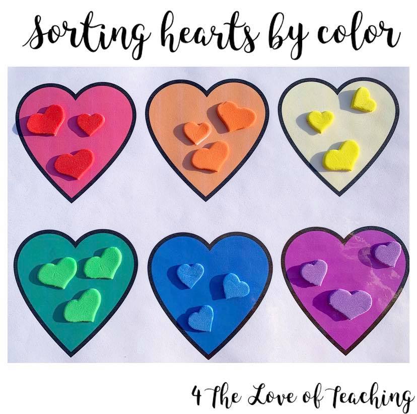Sorting Hearts by Color - For the Love of Teaching