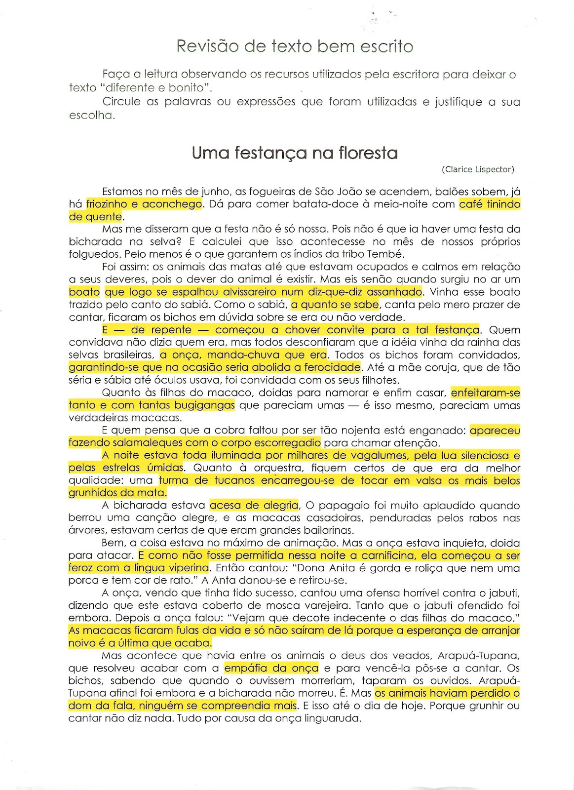 Atividade De Revisão De Texto Bem Escrito – Texto Exemplo Atividade De Revisão De Texto Bem Escrito – Texto Exemplo