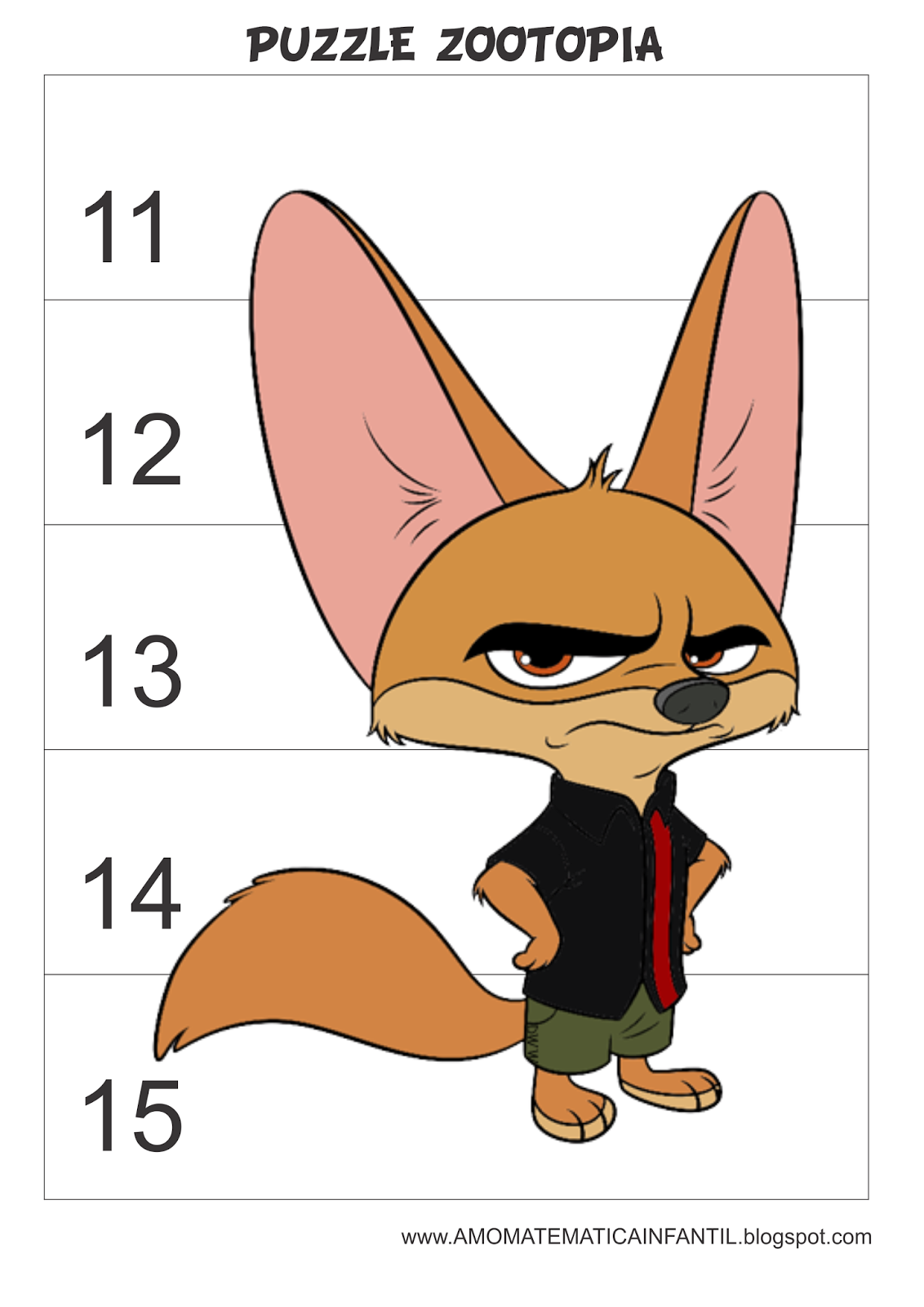 Puzzles Numéricos Filme Zootopia