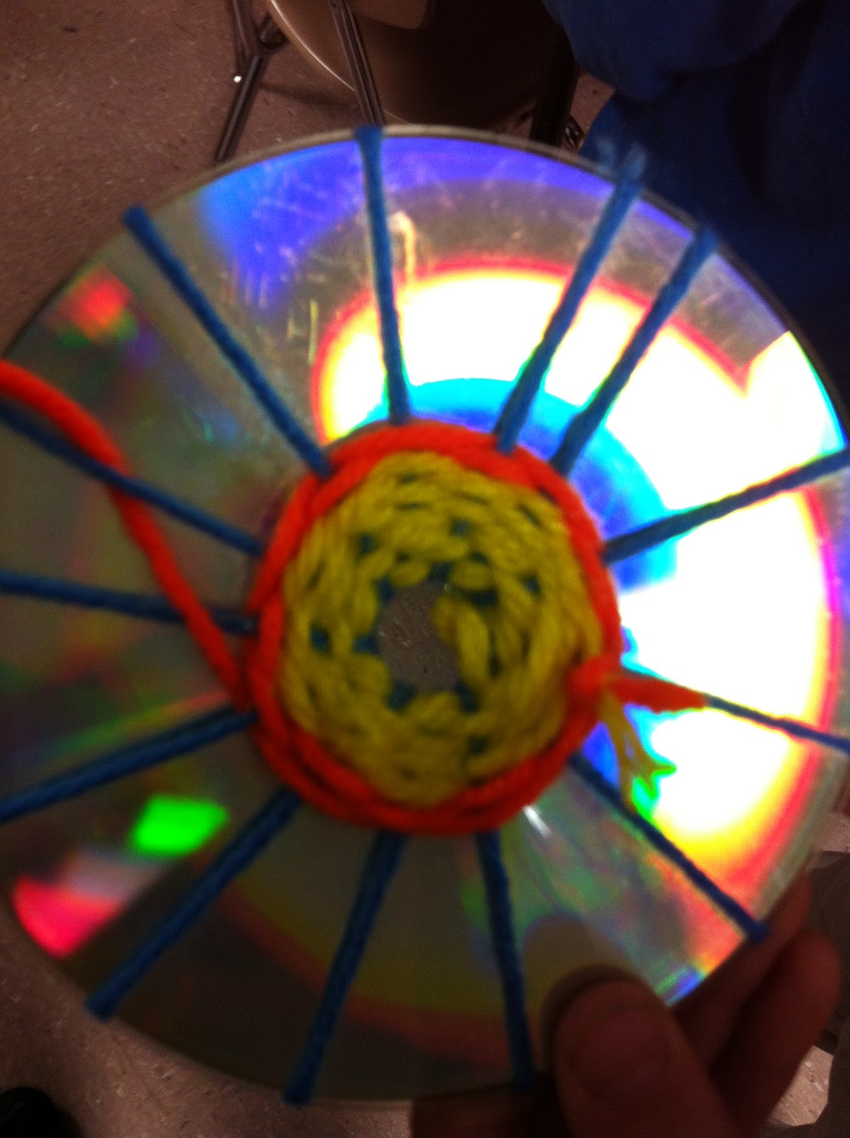 ChumleyScobey Art Room: Weaving on a CD Loom with 3rd Grade