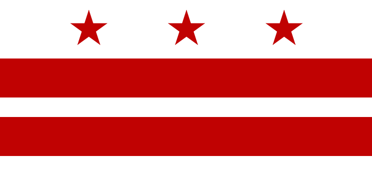 The flag of Washington D.C. has 3 red stars, each symbolizing a city ...
