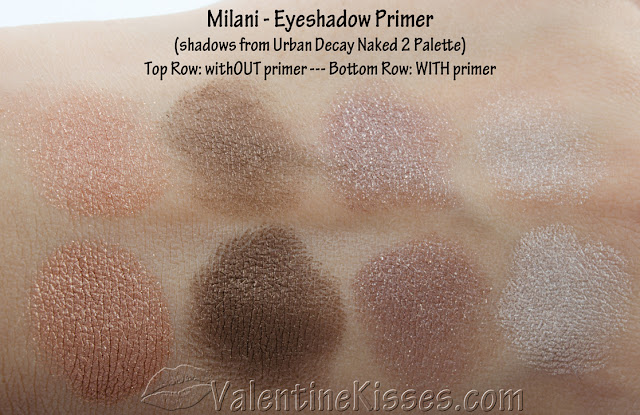 Valentine Kisses: Milani Eyeshadow Primer - pics, swatches, review