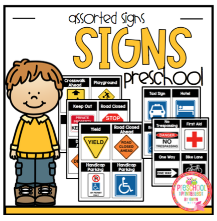 Assorted Signs 88 cards ~ Preschool Printables