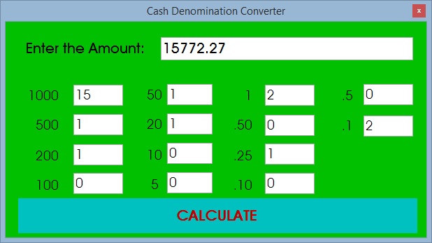 Cash Denomination Converter - code4dev