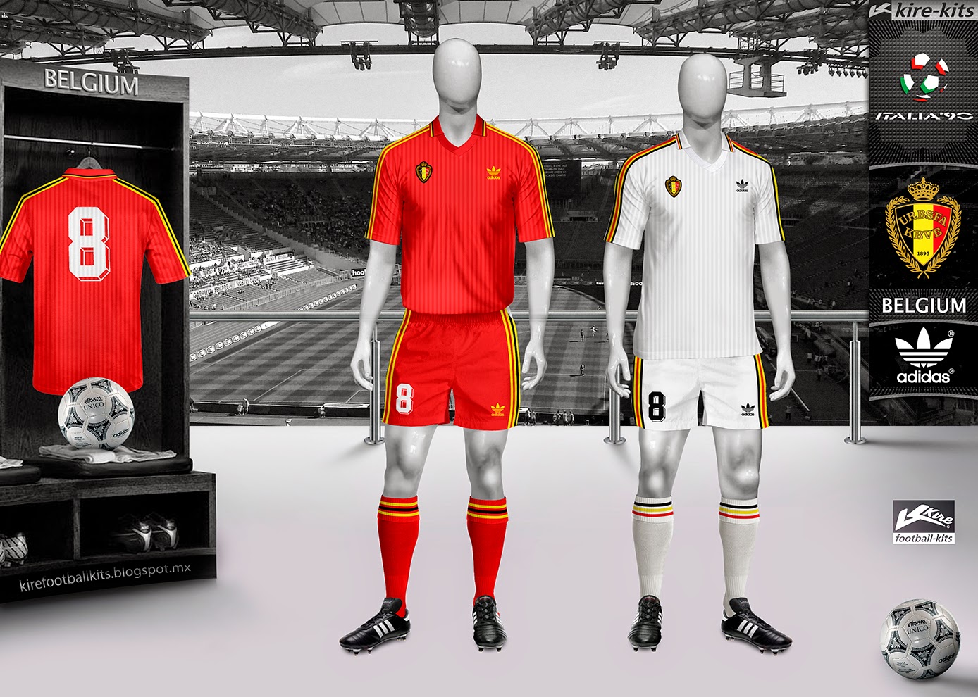 Kire Football Kits: Belgium kits World Cup 1990