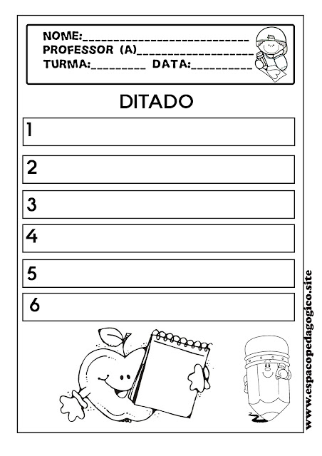 Atividades de Alfabetização - Fichas de Ditado ou Ortografia para ...