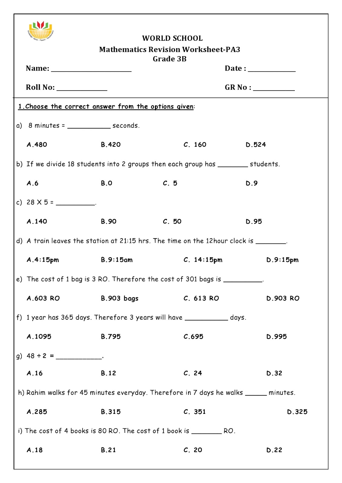 Birla World School Oman Homework For Grade 3 As On 15 02 2018 birla-world-school-oman-homework-for-grade-3-as-on-15-02-2018