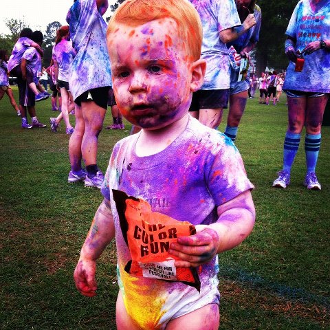 grass stains: The Color Run