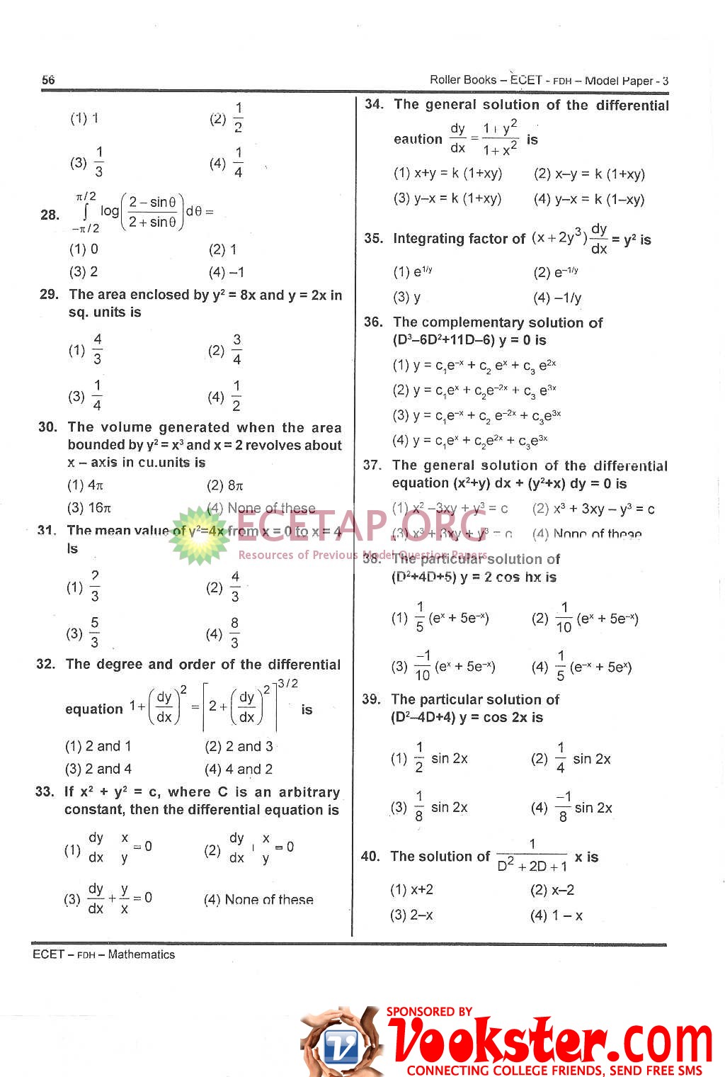 ECETAP - 2016, Previous, Model Papers, Question Papers EEE,ECE,SCE ...