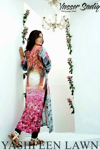 Yashfeen Lawn Summer Collection 2014-2015 | Ayeza Khan Photo-shoot For ...