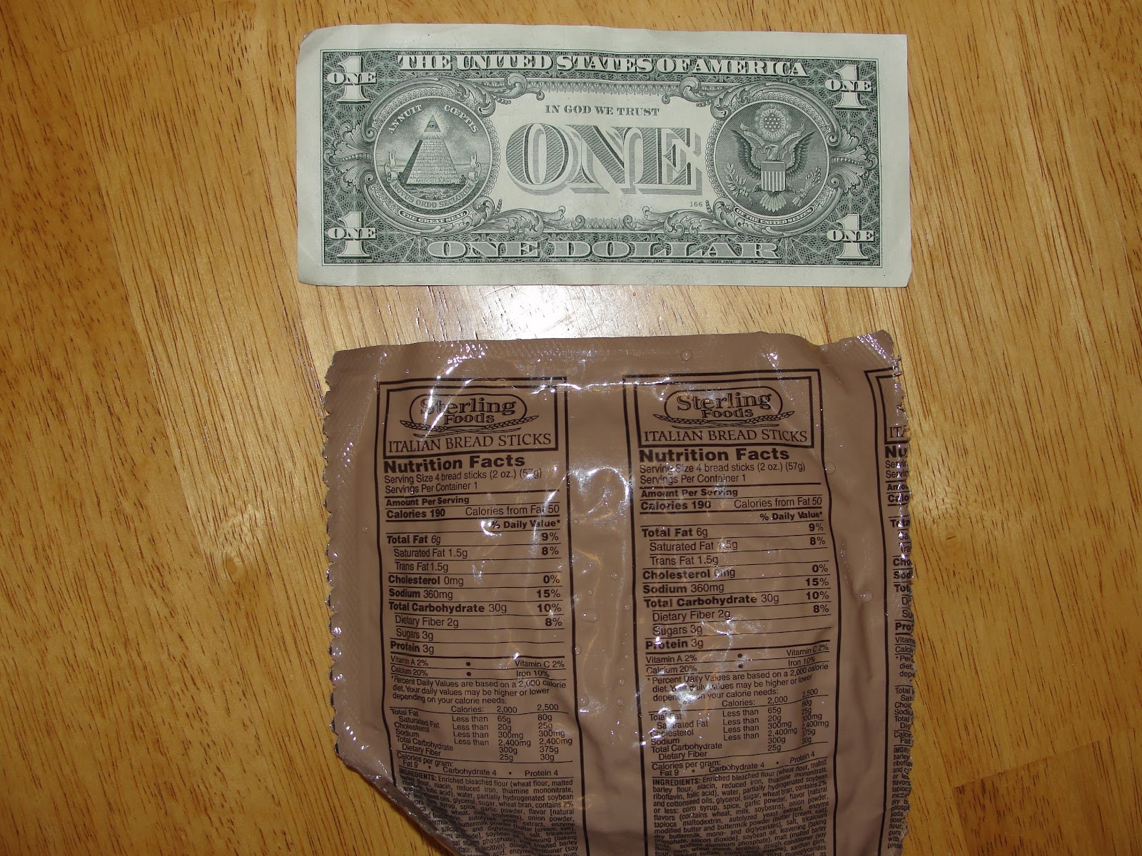 Planning And Foresight: MRE Monday - Italian Bread Sticks