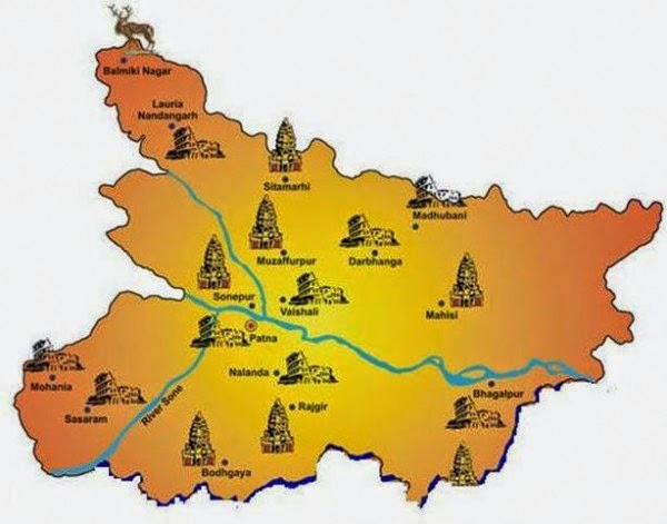 Map of historical Places in Bihar ~ Bihar Travel Guide