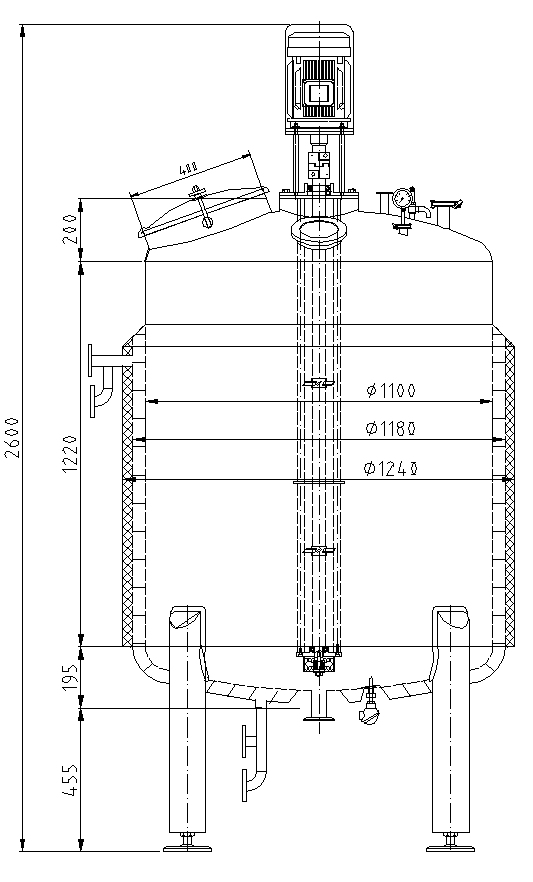 MESIN FARMASI: URS MIXING TANK DOUBLE JACKET KAPASITAS 1000 LITER