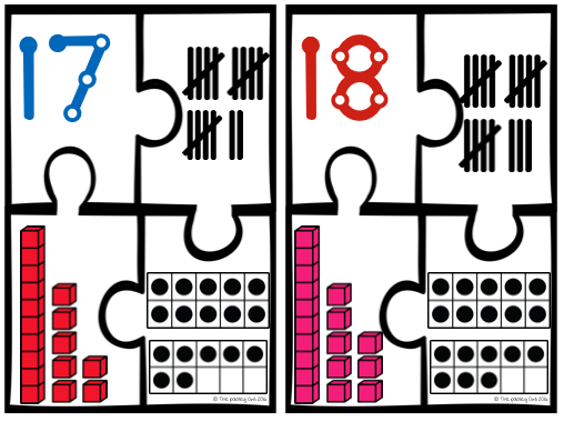 Fifth to Kindergarten: Kindergarten Math Centers: Numbers 11-19