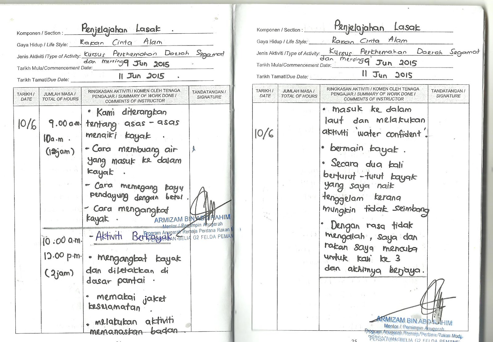 Persatuan Belia G2 Felda Pemanis: [168] Contoh Catatan Buku Rekod ARPRM ...