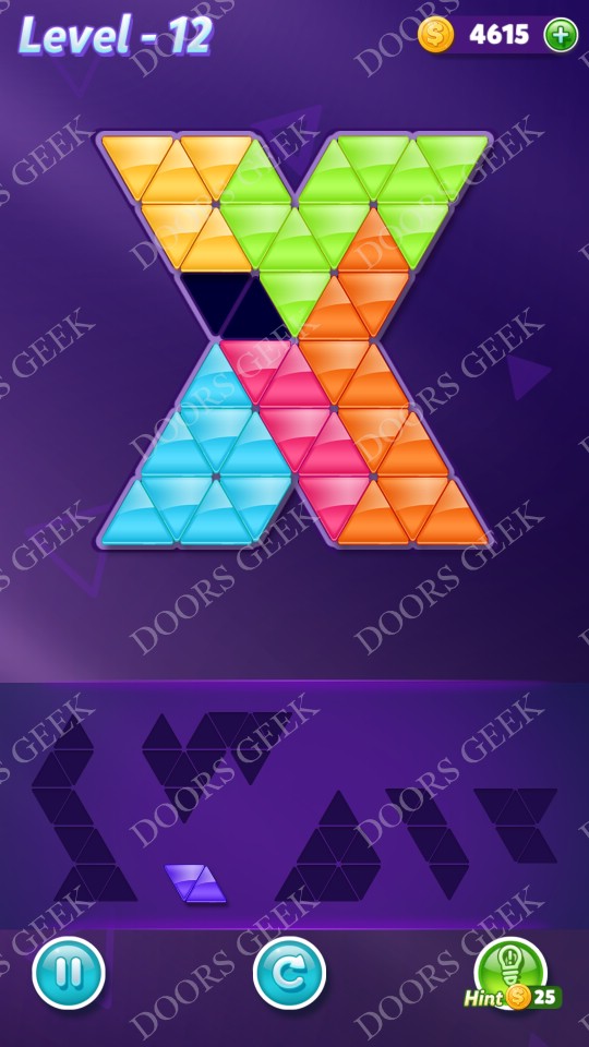 Block! Triangle Puzzle Advanced Level 12 Solution ~ Doors Geek