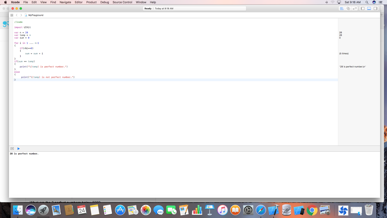 Check The Given Number Is Perfect Number Or Not In Swift 30 ~ Programming World
