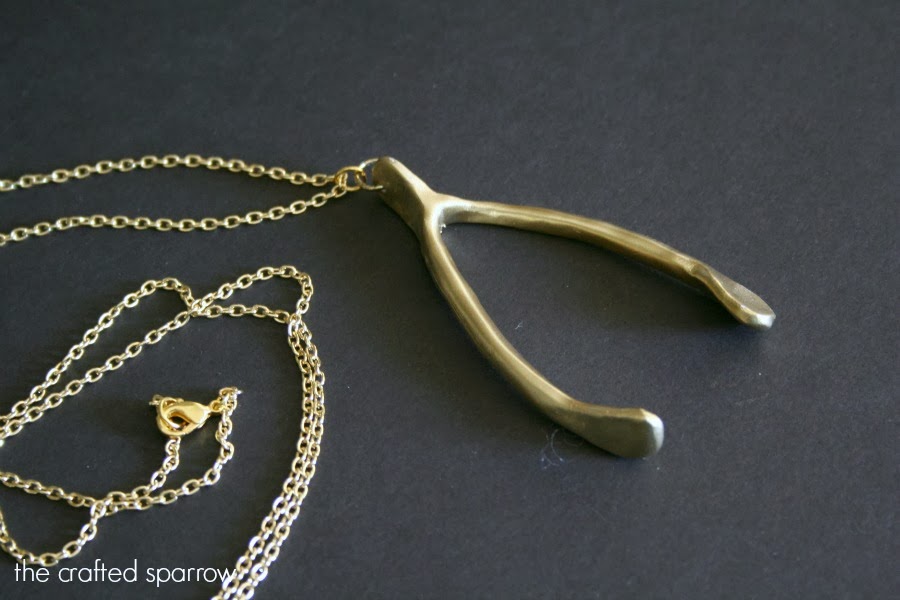 Gold Wishbone Necklace - The Crafted Sparrow