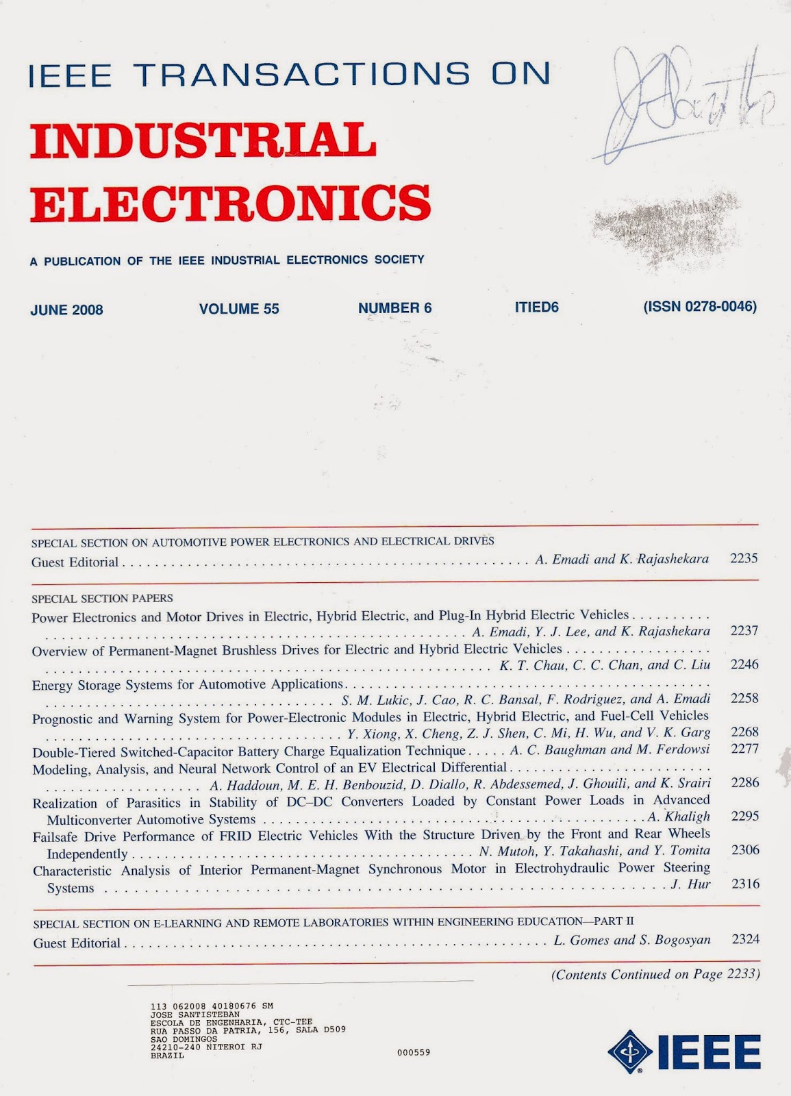 Sumário Corrente da BEE: IEEE TRANSACTIONS ON INDUSTRIAL ELECTRONICS V ...