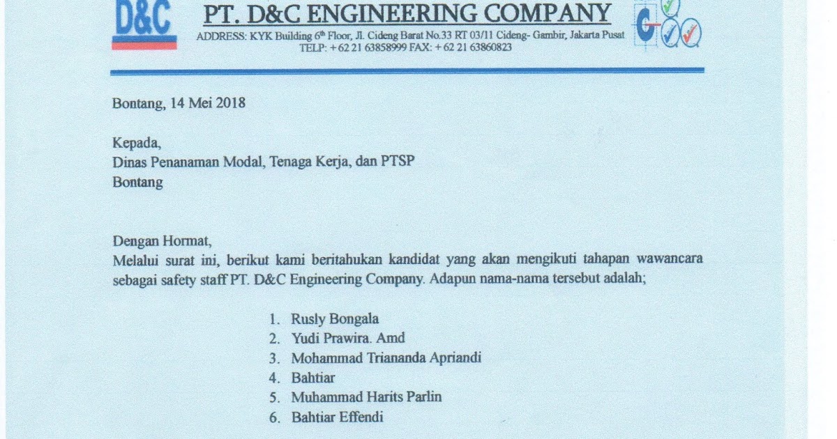 SELEKSI : PT. D&C ENGINEERING COMPANY - Ngelamar Kerja Disini