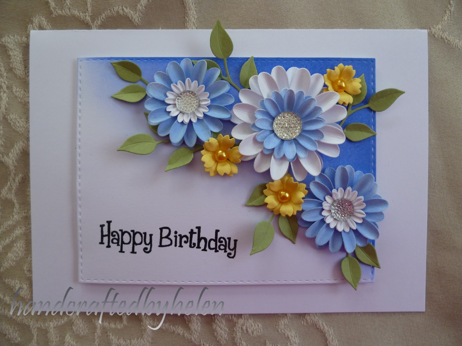 Handcrafted by Helen: Handmade Daisies Card