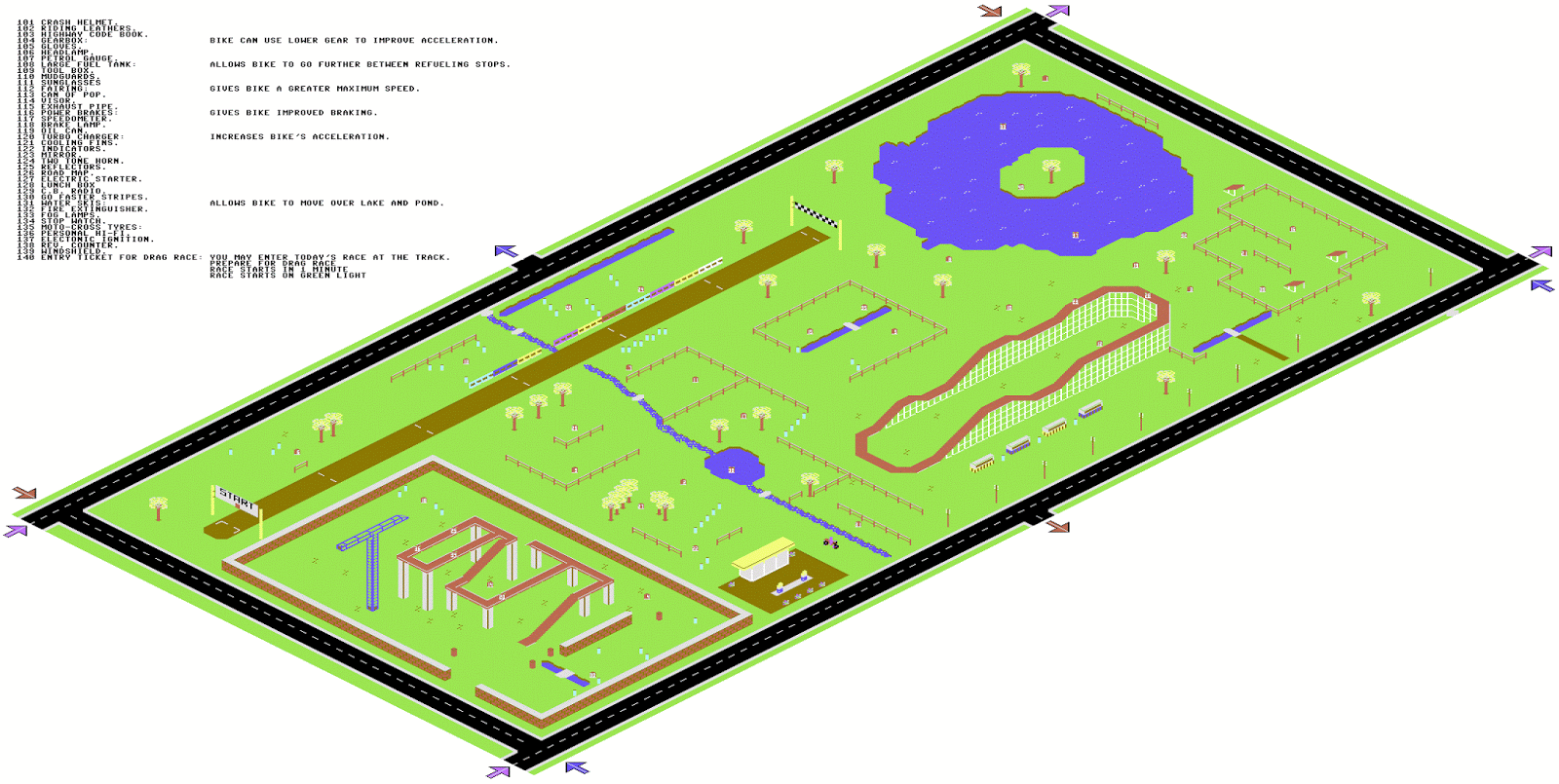 C64 Action Biker Resources / Map / Walkthrough