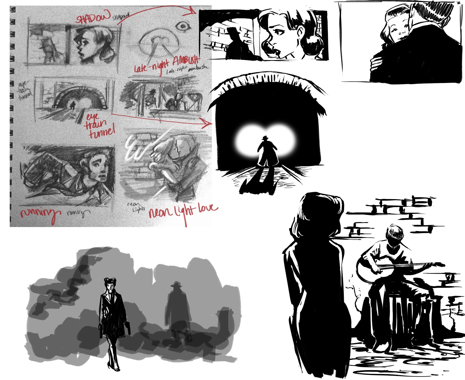 Taryn Cozzy Illustration: Noir Sketches