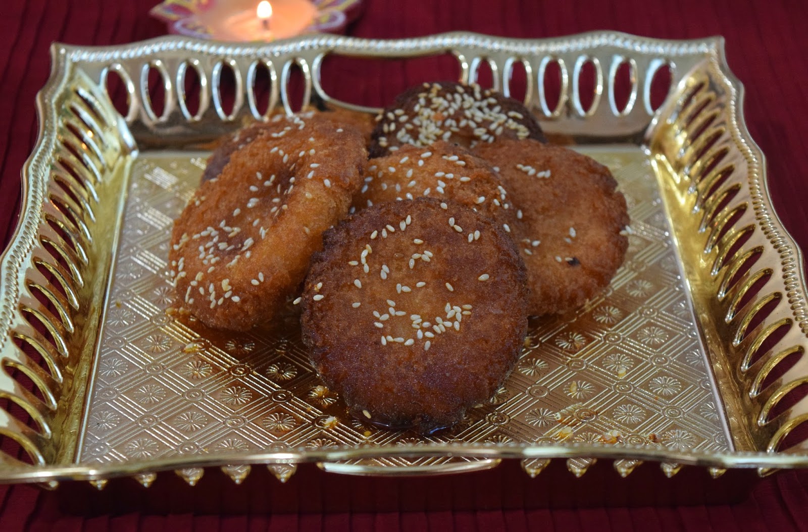 Poornima's Cook Book: Gur Anarsa (Jaggery and Rice based sweet popular ...