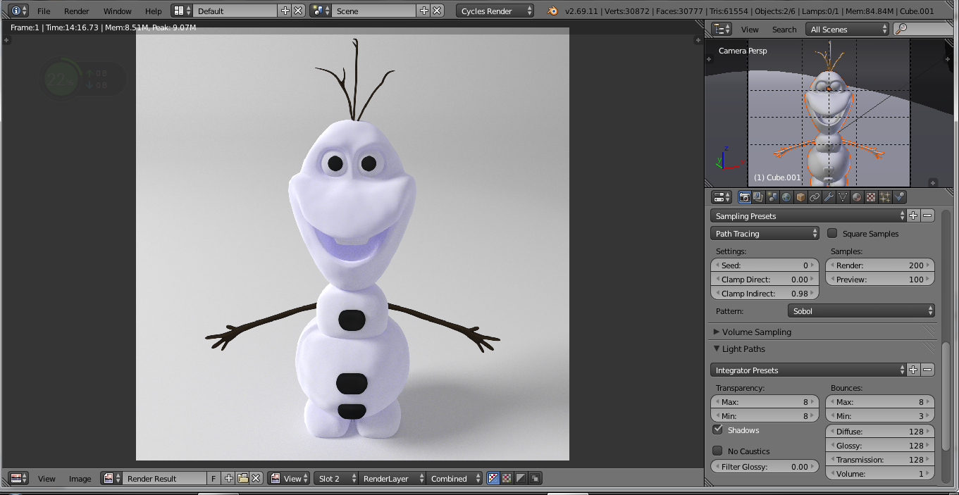 Creative And Challenge: Olaf character - frozen movie - 3D modeling ...
