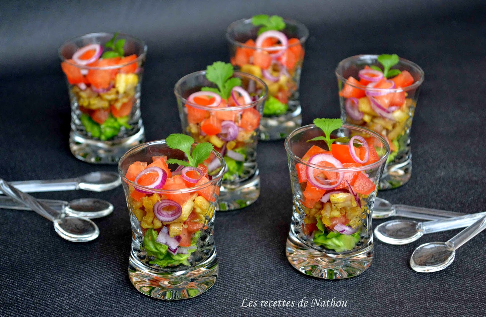 Ma cuisine au fil de mes idées...: Verrines de poulet épicé au curry