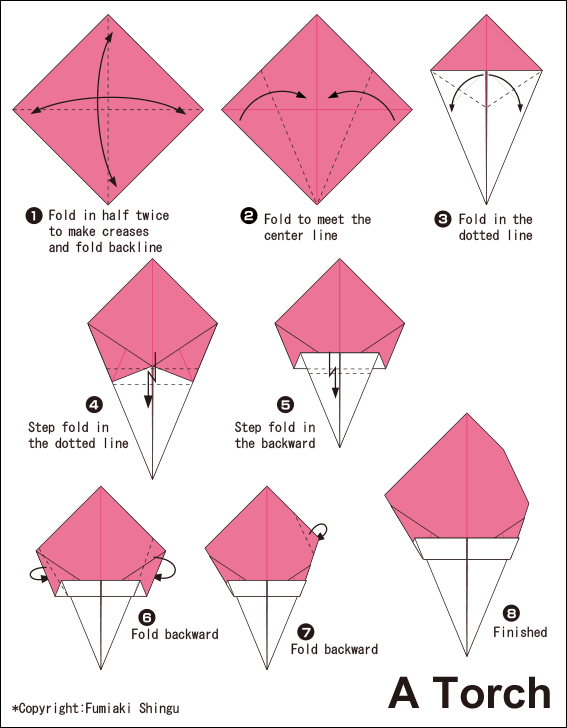 Origami A Torch - Easy Origami instructions For Kids