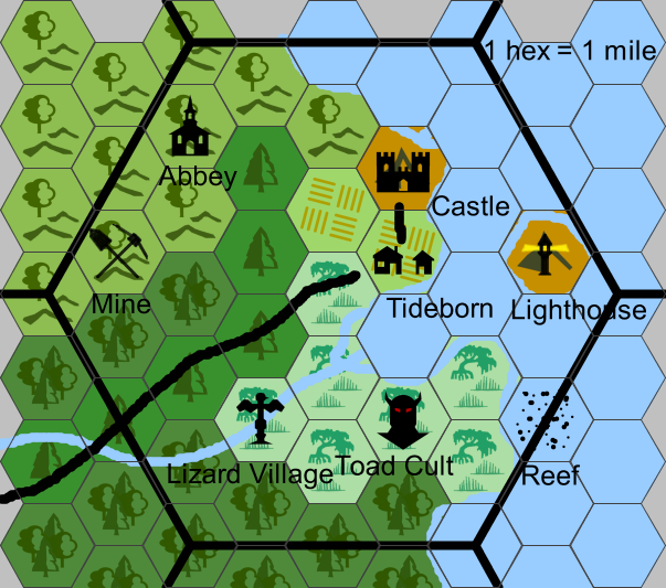Den of the Lizard King: Dark Inheritance hex map