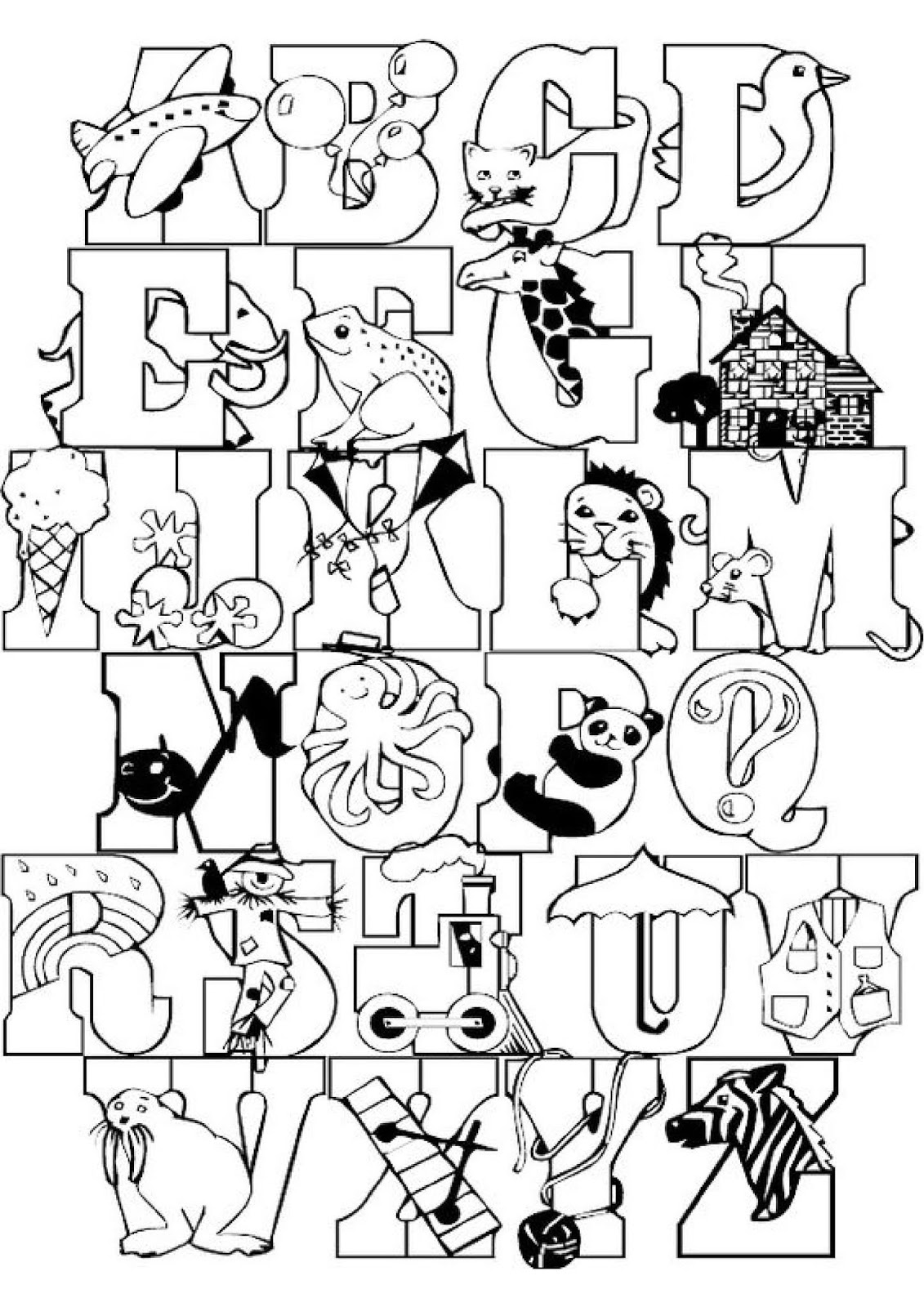 ABC - Letras do alfabeto para imprimir: 60 moldes do alfabeto lindos ...