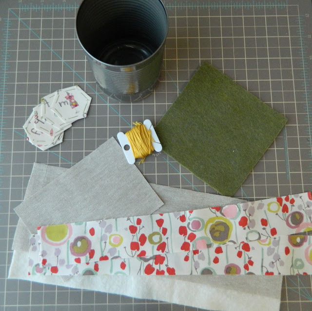 Weekend Doings: Tutorial: Fabric Covered Tin Can