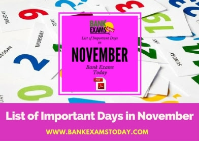 List of Important Days in November - At a Glance (PDF)