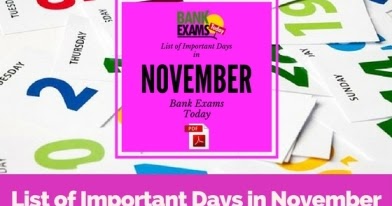 List of Important Days in November - At a Glance (PDF)