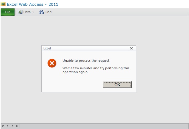 DotNet-MAG: Excel Web Access - Unable to process the request