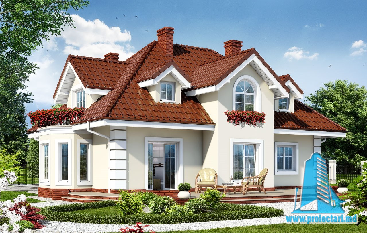 Proiecte de case: Proiect de casa cu parter mansarda si garaj pentru un ...