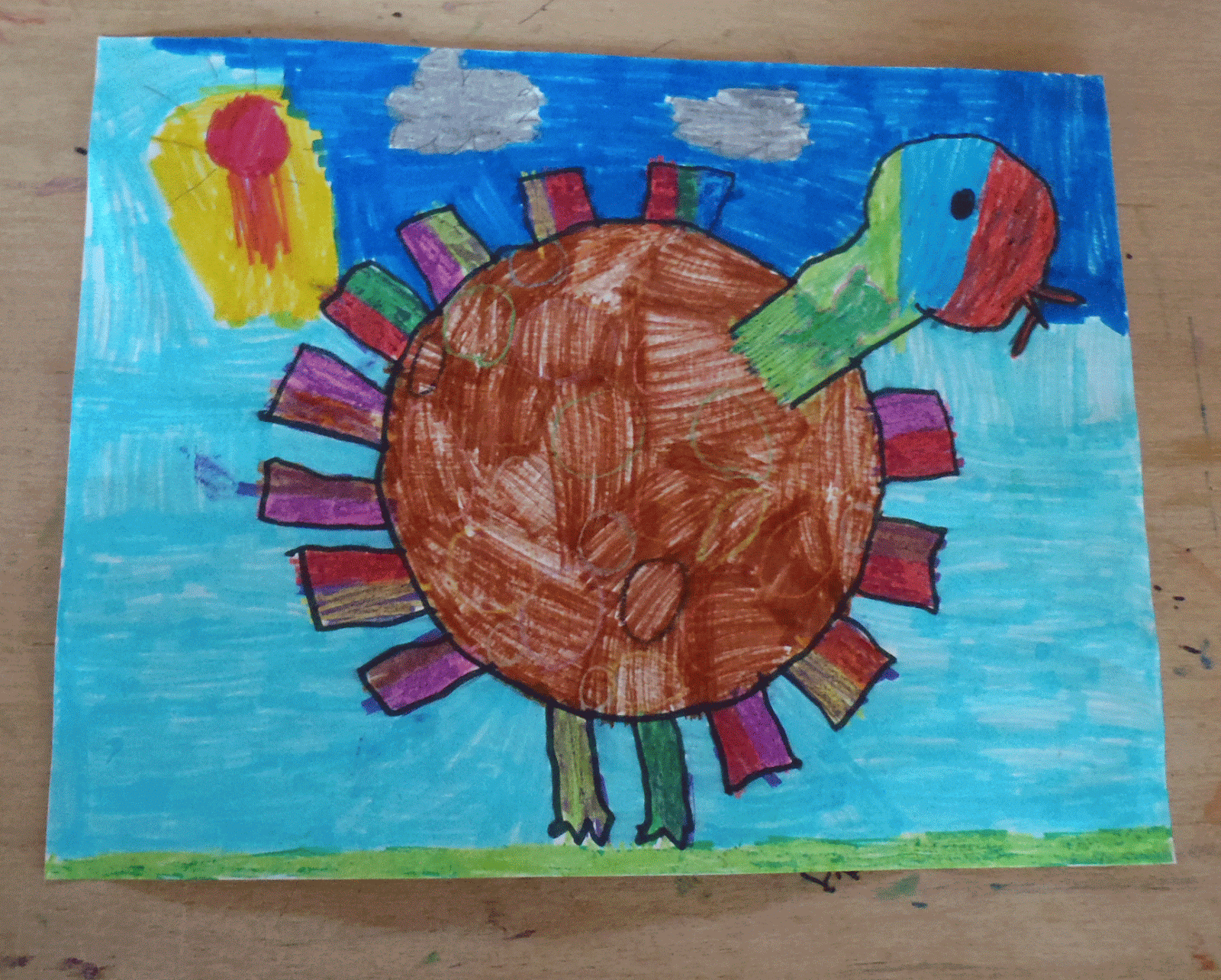 My View of the Honeypot: Marker Crayon Resist Turkey's