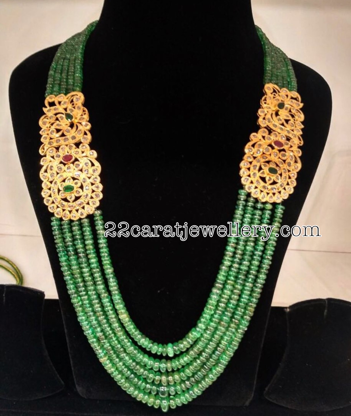 Multiple Strings Emerald Beads Set - Jewellery Designs