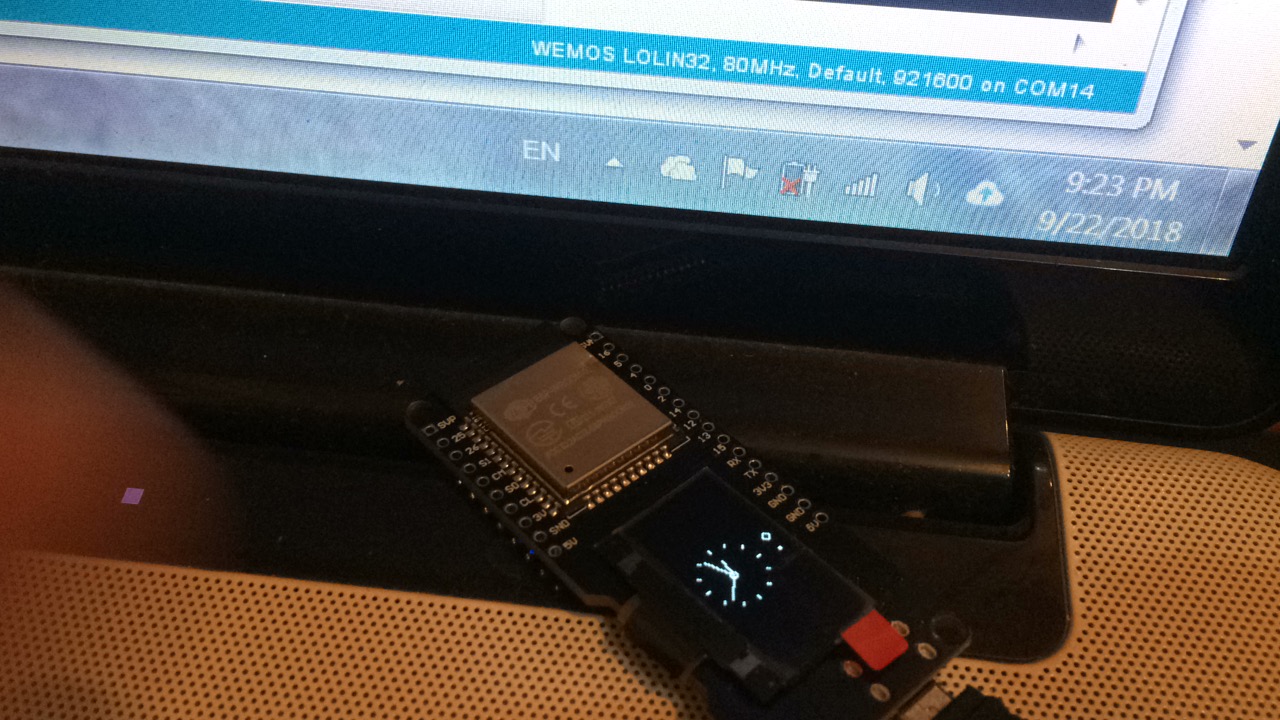 Arduino tehNiq: NTP clock using OLED Wemos Lolin ESP32