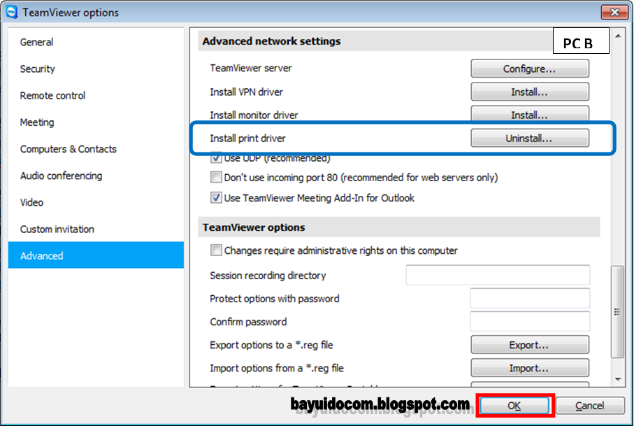 Sekarang PC B meremote Teamviewer PC A via Internet. Klik tanda Panah ...