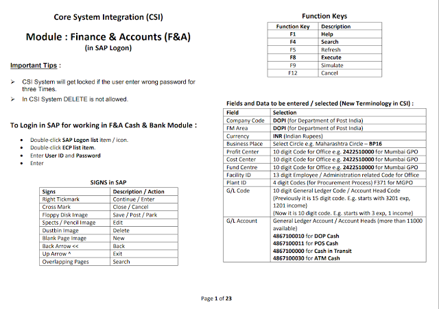 CSI - Finanace & Accounts (F&A) Guide | DOP Core Solutions