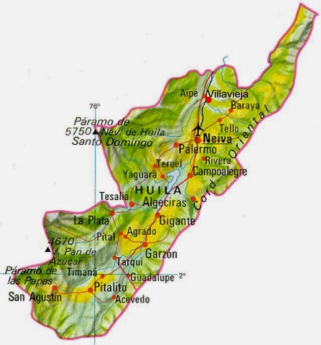 Una cultura maravillosa: MAPA GEOGRÁFICO DEL HUILA