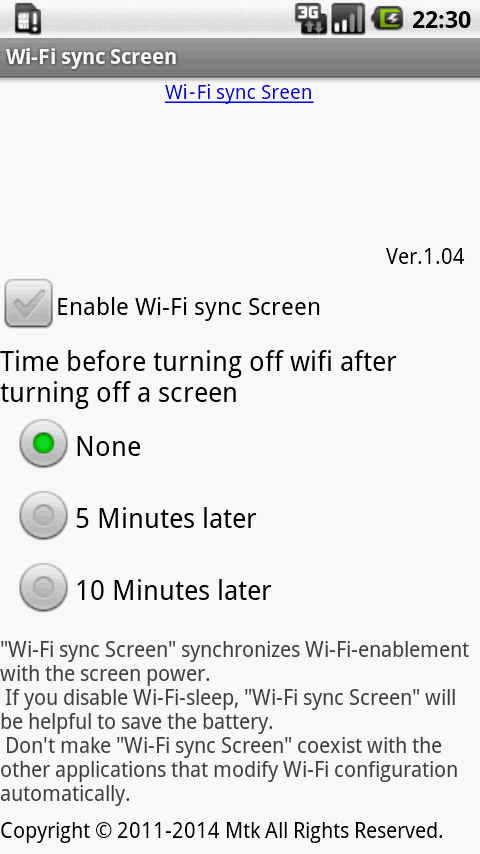 Mtk's Blog: [Application] Wi-Fi sync Screen v1.04公開