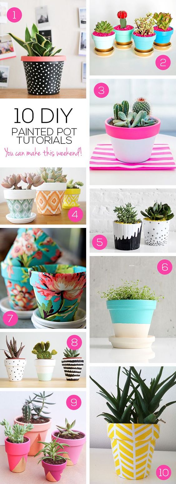 DIY Painted Pot Tutorials - DIY Projects