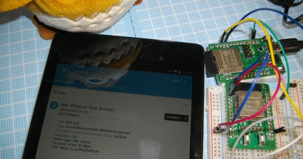 knaka Tech-blog: esp32+ BLE, Eddystone対応 (Beacon 編)
