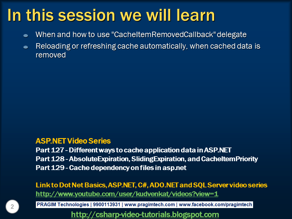 Sql server, .net and c# video tutorial: Part 130 – Reloading or ...